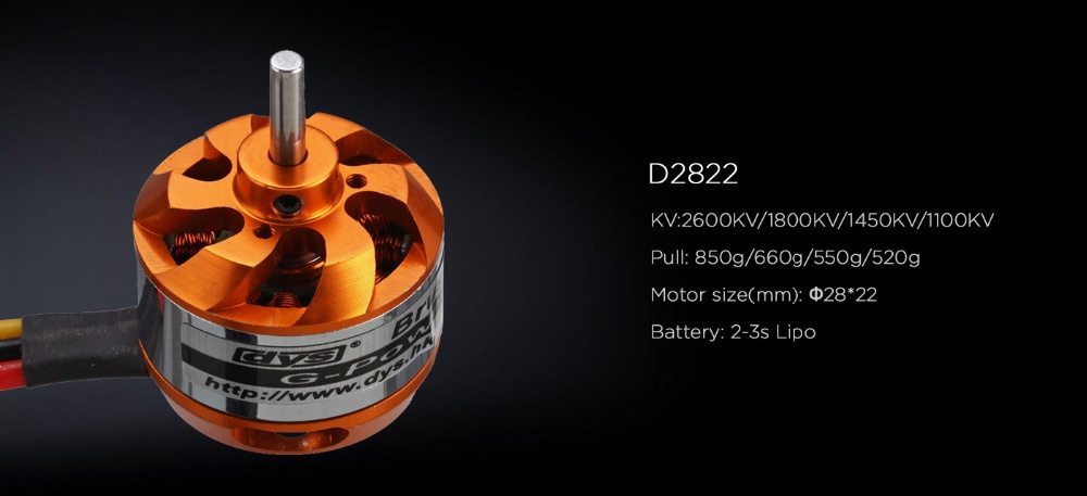DYS D2822 Brushless Motor 1100KV 1450KV 1800KV 2600KV 2-3S For RC Aircraft Plane Multi-copter ...