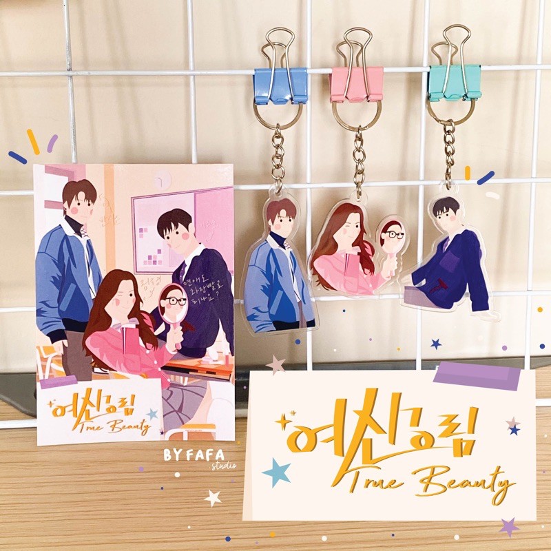[ K-drama SERIES ] True Beauty Keychain and Postcard | Shopee Malaysia