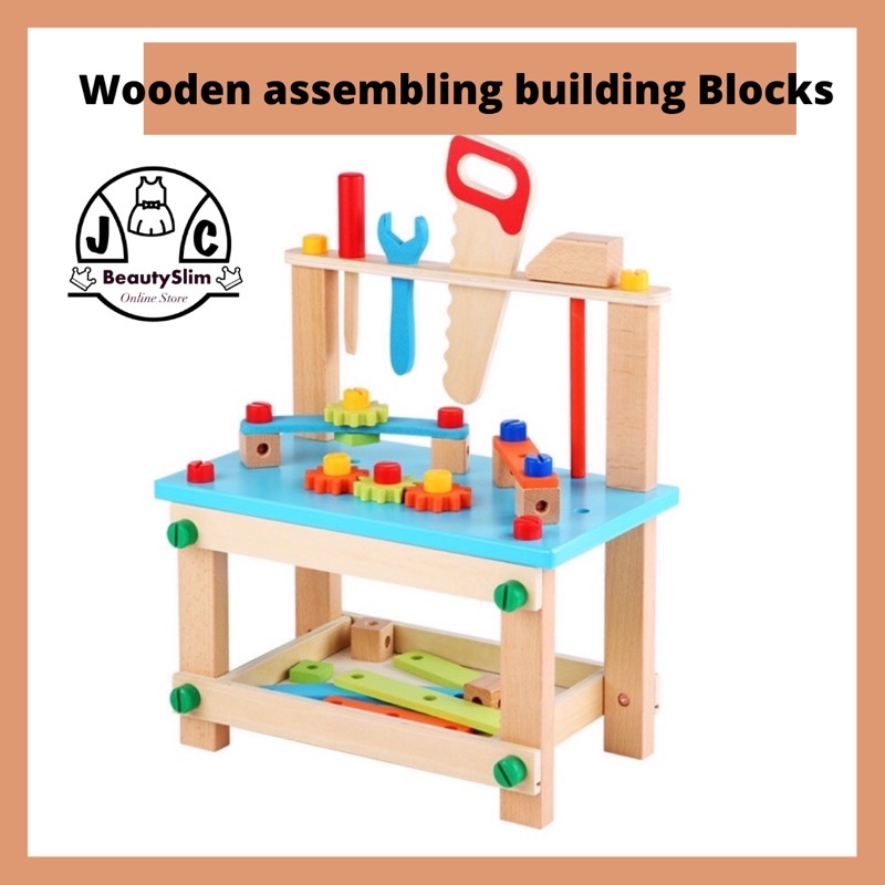 Wooden assembling building blocks simulation disassembly tool table and ...