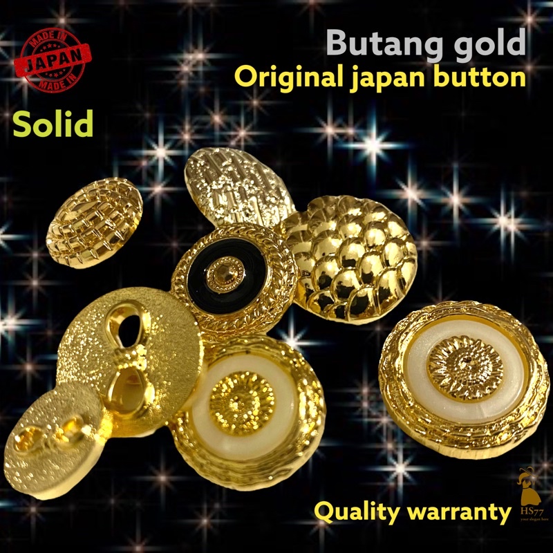 [ORIGINAL MADE IN JAPAN] gold button/ butang emas/ butang fashion ...