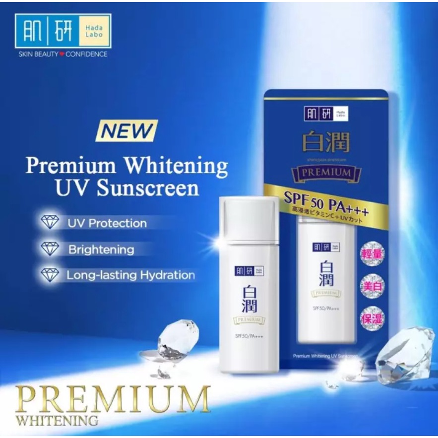 Hada Labo Premium Whitening UV Sunscreen Sunblock SPF50 PA+++ 30g Exp: 10/2026 | Shopee Malaysia