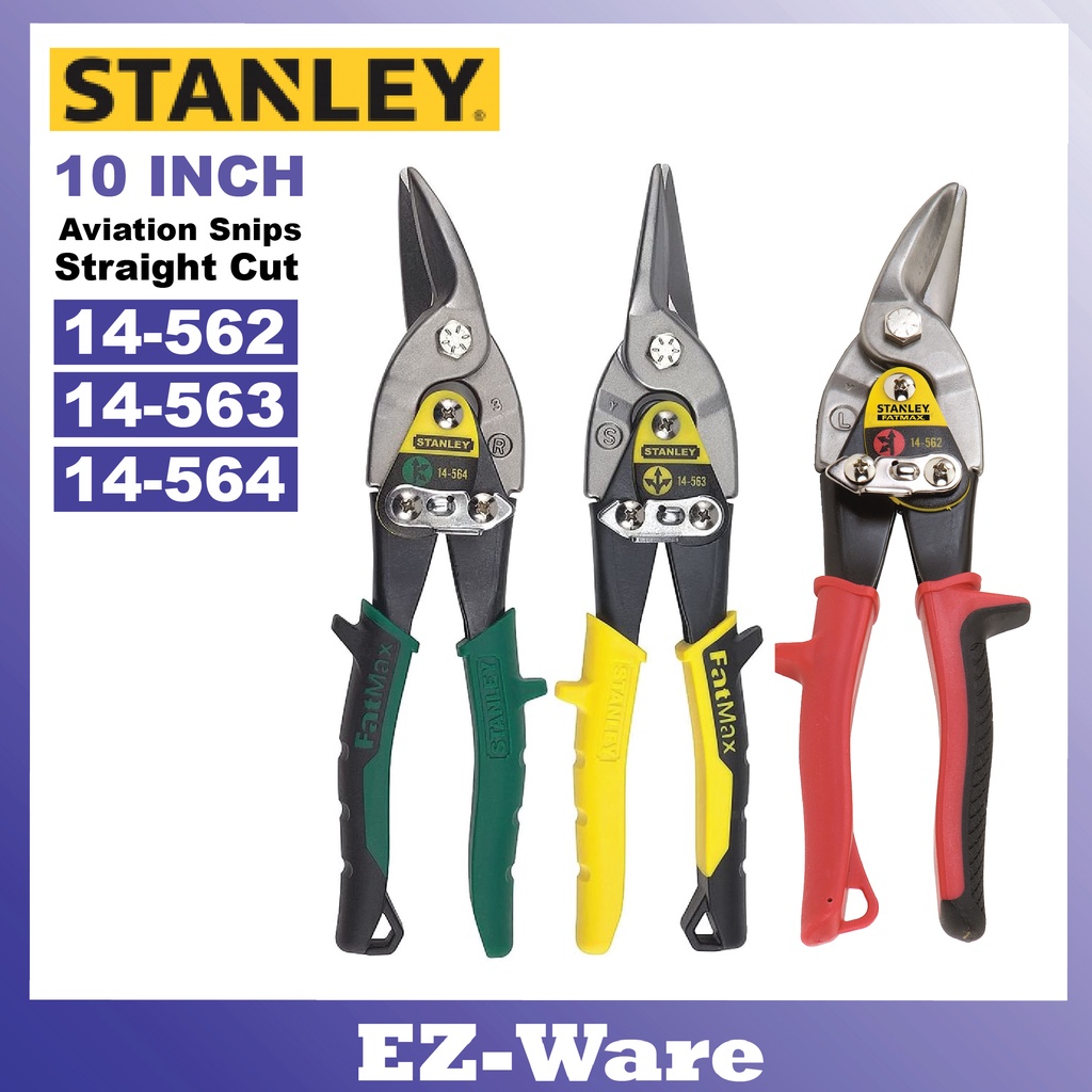 STANLEY Fatmax 10" Aviation Snips Straight Cut 14-562/14-563/14-564 ...