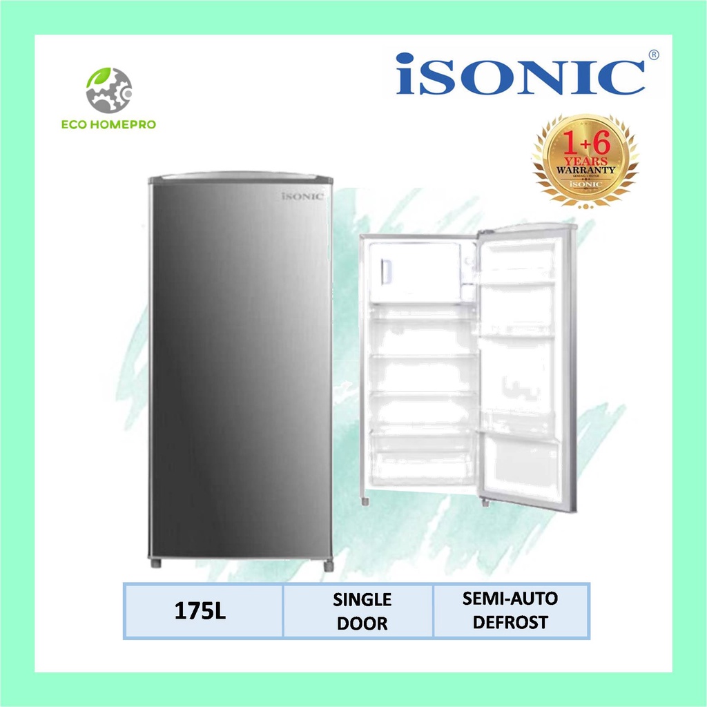 iSonic 175L Single Door Refrigerator IS-198R (Grey) | Shopee Malaysia