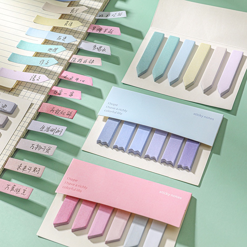 Classic 6 Color Morandi Sticky Notes Colorful Memo Label Sticker ...