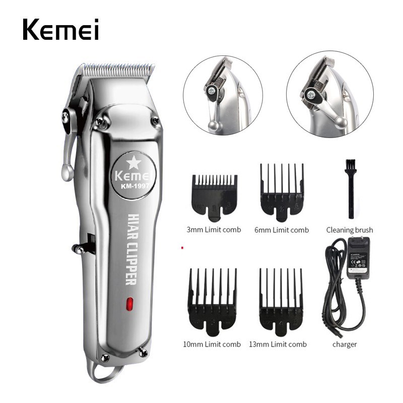 Kemei KM-1997 Rechargeable Hair Clipper Professional Electric Hair ...
