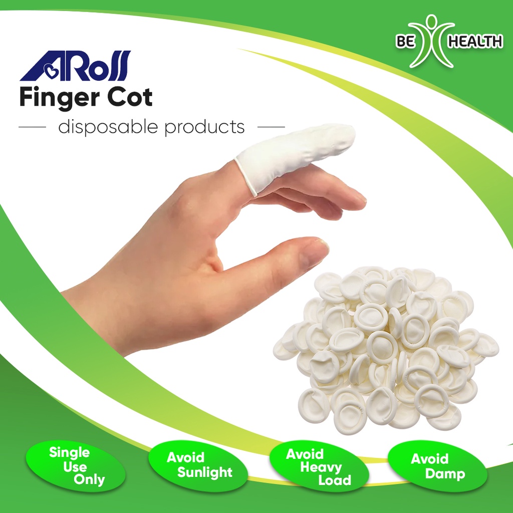 Aros Disposable Latex Rubber Finger Cots (20's/pkt) / Katil Bayi Jari ...