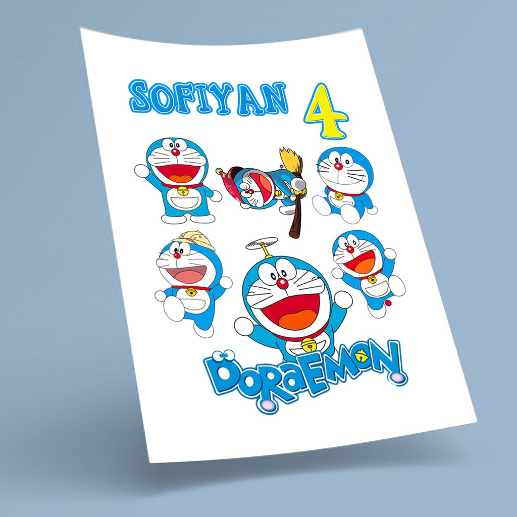 DORAEMON CUSTOM NAME & AGE [JPEG FORMAT/FILE] [CAKE TOPPER] [PRINT ...