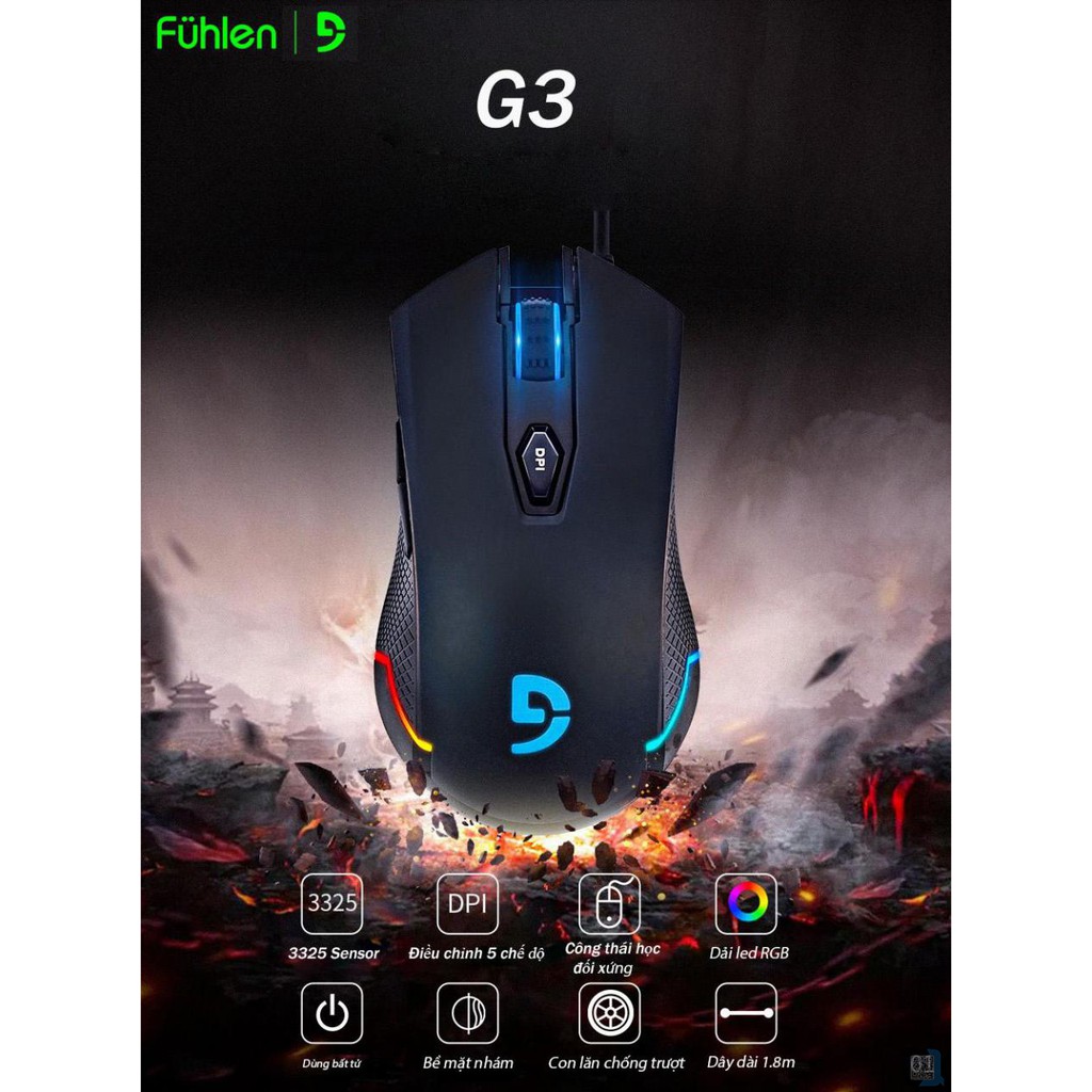 Fuhlen G3 Led RGB Mouse DPI 5000 Sensor, Used 2nd Row | Shopee Malaysia