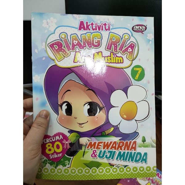 Buku Aktiviti Riang Ria ANA MUSLIM Buku Mewarna Sticker Uji Minda Kanak ...