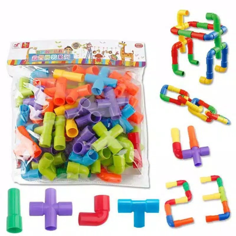 Pipe Blocks Lego Brick Puzzle Educational Toys 500 gram THICK, contains ...
