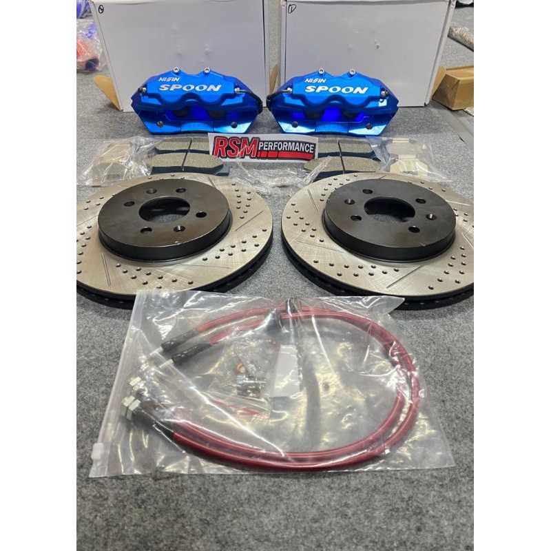 spoon twin block caliper 4 pot honda civic city jazz ef9 crx eg6 eg9 ...