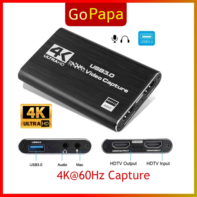 4K USB 3.0 60 FPS Video Game Console Camera Capture Card Converter HDTV ...