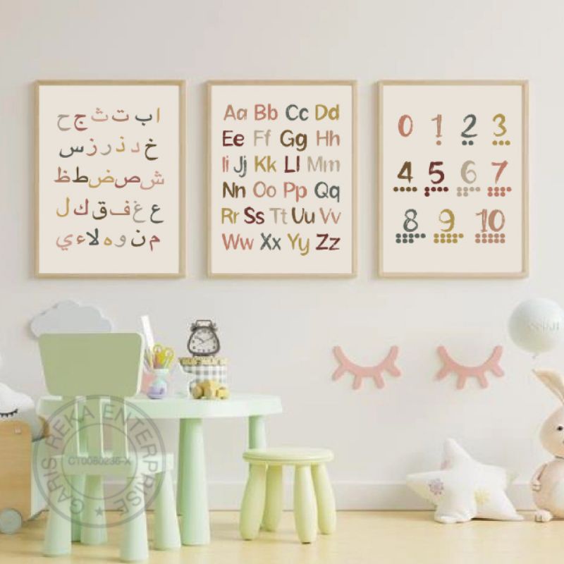 abc Poster. ALPHABET POSTER A3. JAWI. NUMBERING. BOHO POSTER A3. BOHO ...