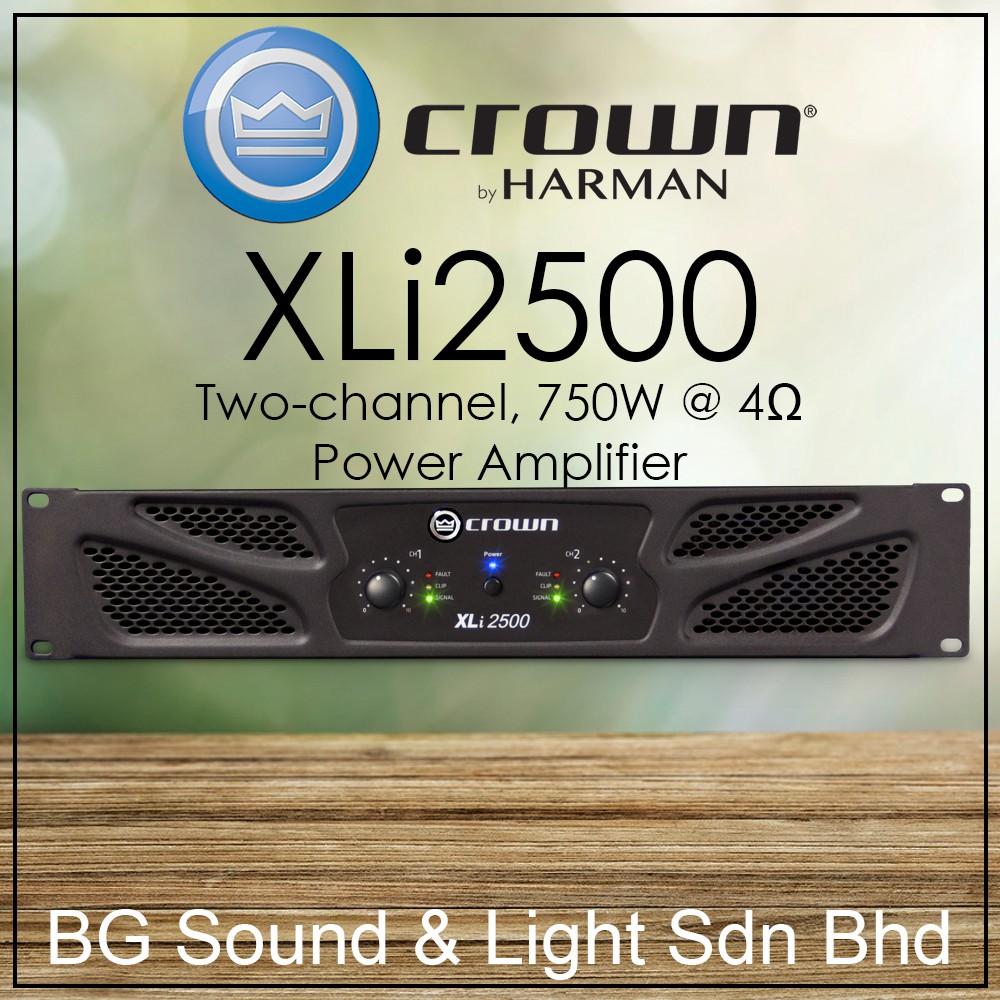 Crown XLi 2500 2-channel Power Amplifier, 500W @ 8Ω (XLi2500) | Shopee ...