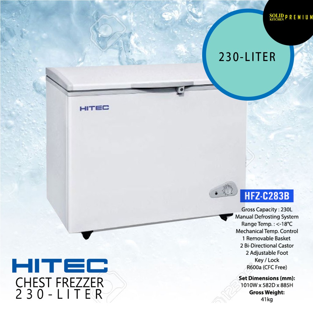 HITEC Chest Freezer 230 Liter ~ HFZ-C283B | Shopee Malaysia