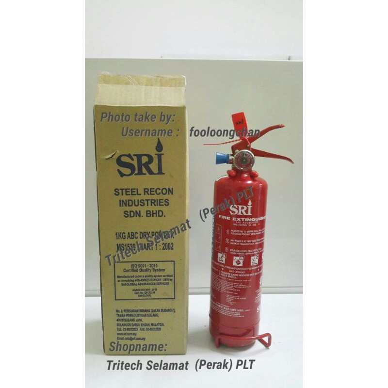 [Ready Stock]Fire Extinguisher 1kg Pemadam Api 1kg ABC Dry Powder (SRI ...