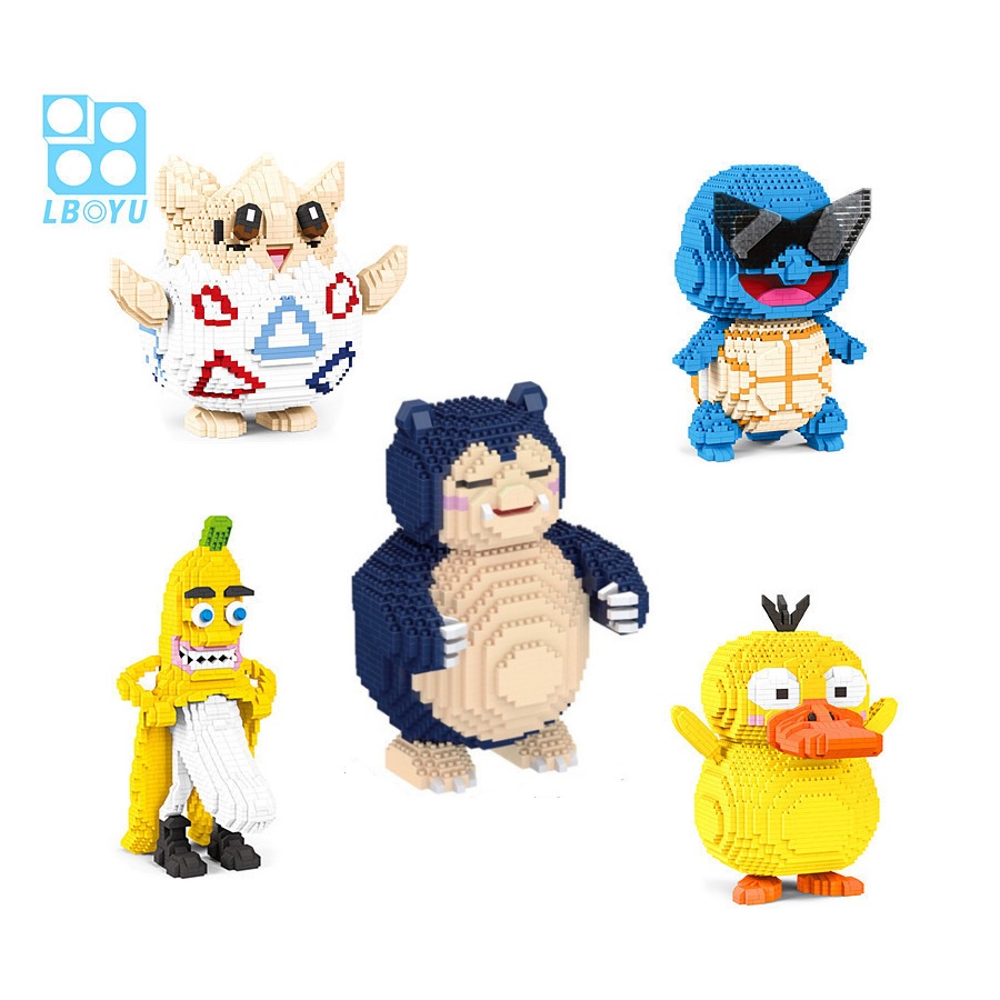 Pokemon Cartoon Mini Blocks DIY Building Bricks Children Anime Snorlax ...