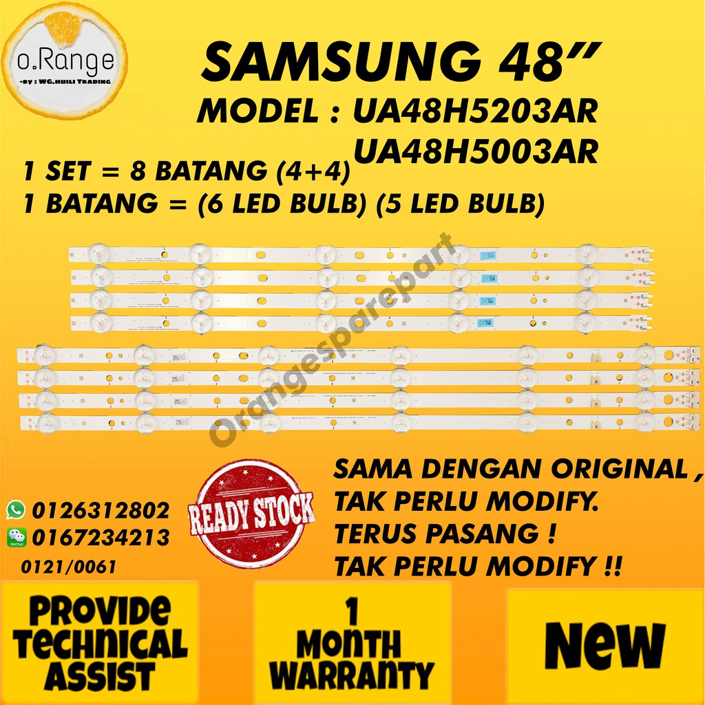 UA48H5203AR / UA48H5003AR SAMSUNG 48" LED TV BACKLIGHT(LAMPU TV) SAMSUNG 48 INCH LED TV ...