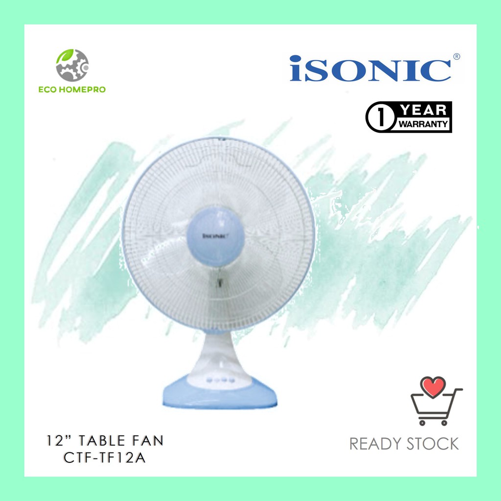 Isonic 12" / 16“ Table Fan CTF-TF12A / CTF-TF16A (Light Blue) | Shopee Malaysia