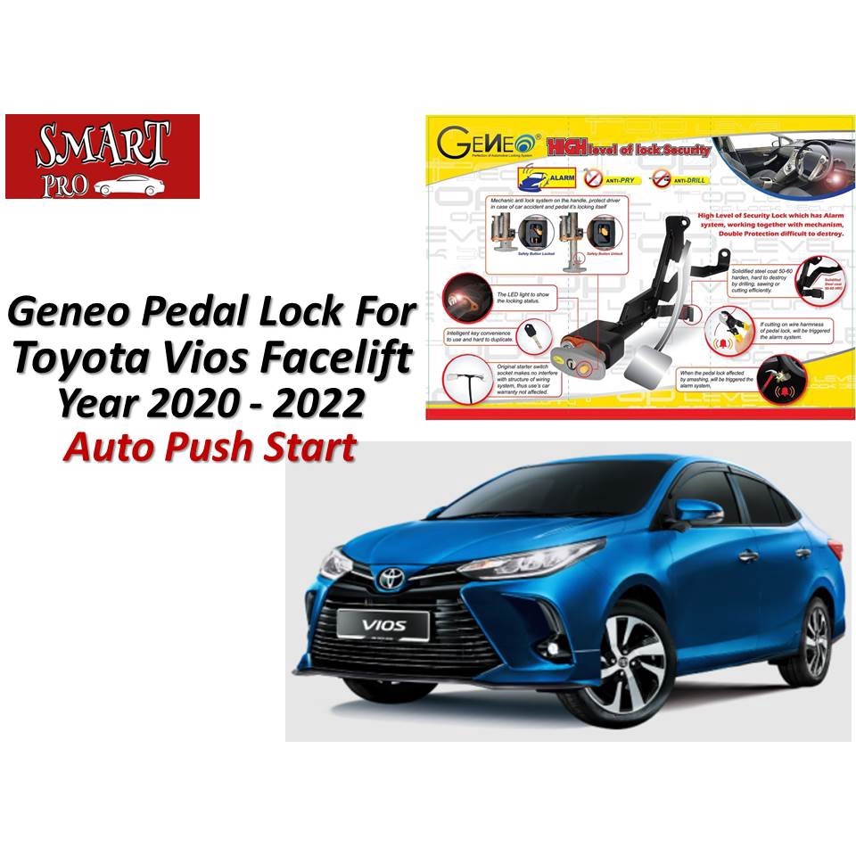 Geneo Pedal Lock For Toyota Vios Facelift Year 2020 - 2022 | Shopee ...