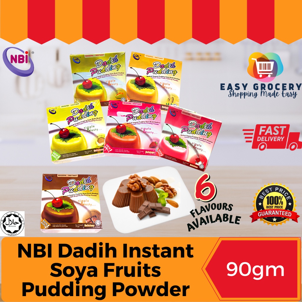 NBI Dadih Instant Soya Fruit Pudding Powder 90gm (Strawberry/Honeydew ...