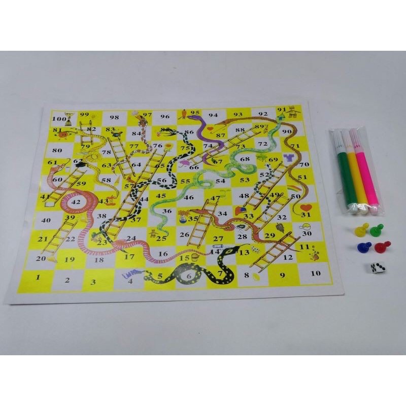 🔥Ready Stock🔥 Classic Fun Snake Board Game With Colour Painting Paper ...