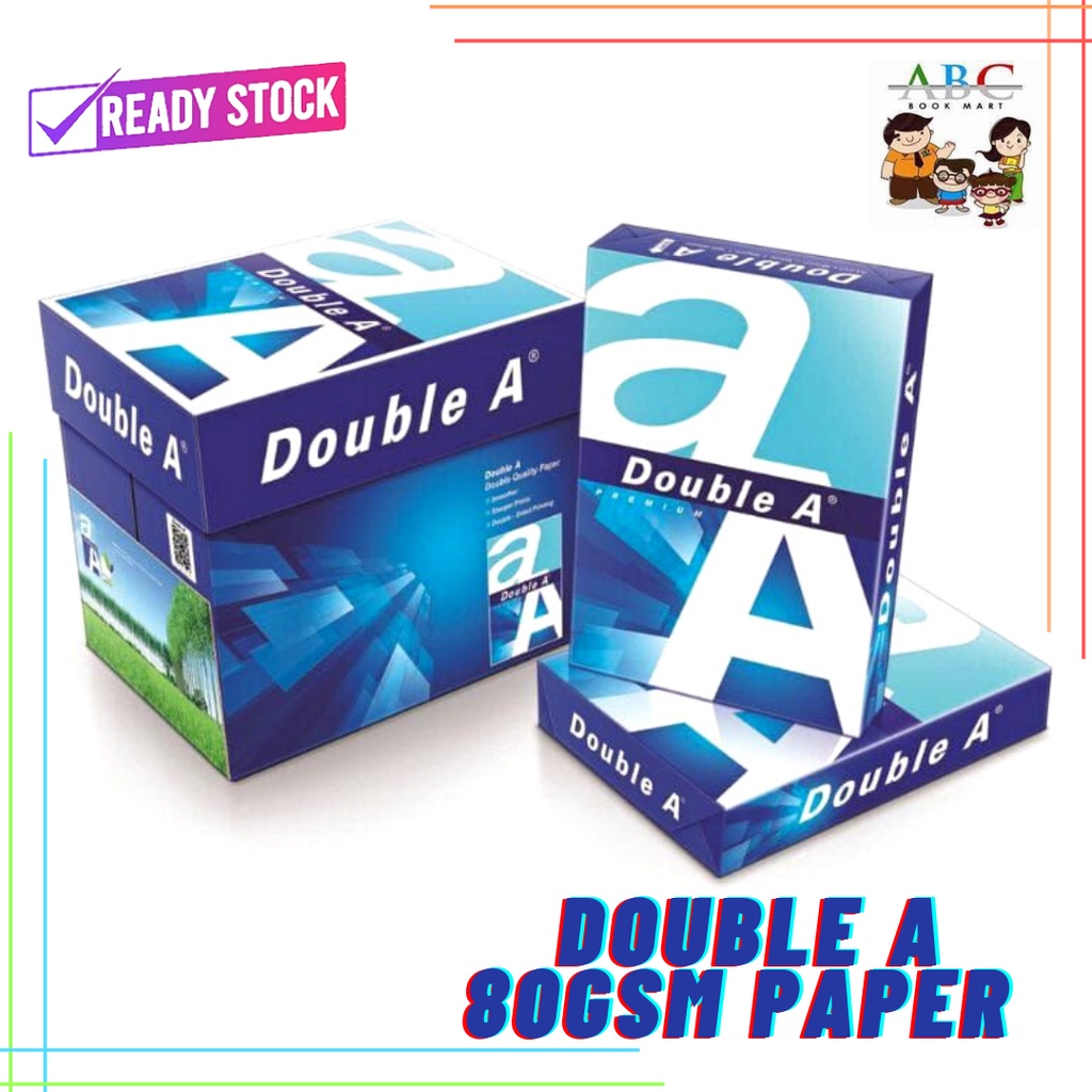 ( READY STOCK ) DOUBLE A 80GSM PAPER CARTON BOX REAM 500 SHEET | Shopee ...