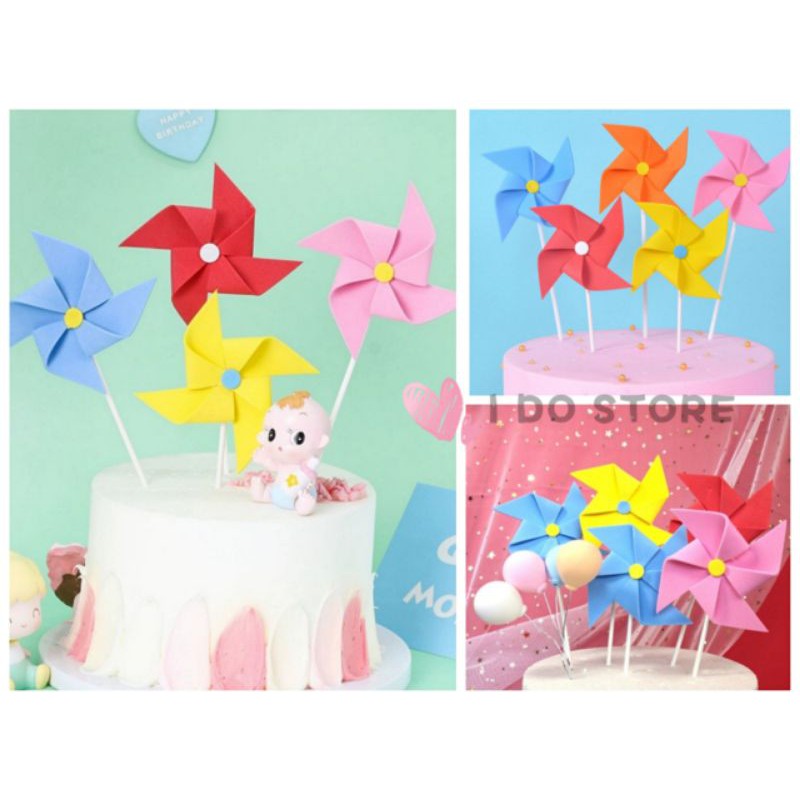 【READY STOCK】3pcs/set DIY Wind Will Cake Topper / Cupcake Toppers ...