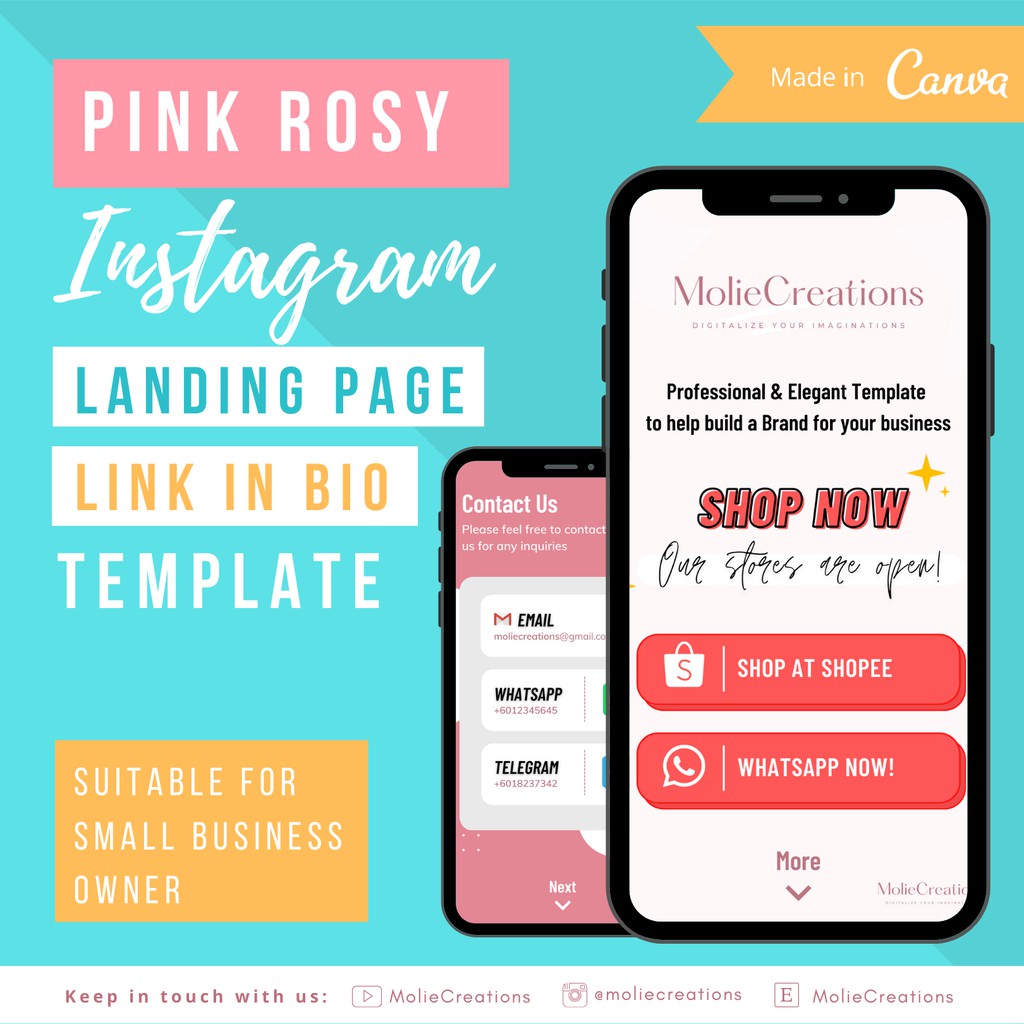 Instagram Landing Page Template | Instagram Link in Bio Template ...
