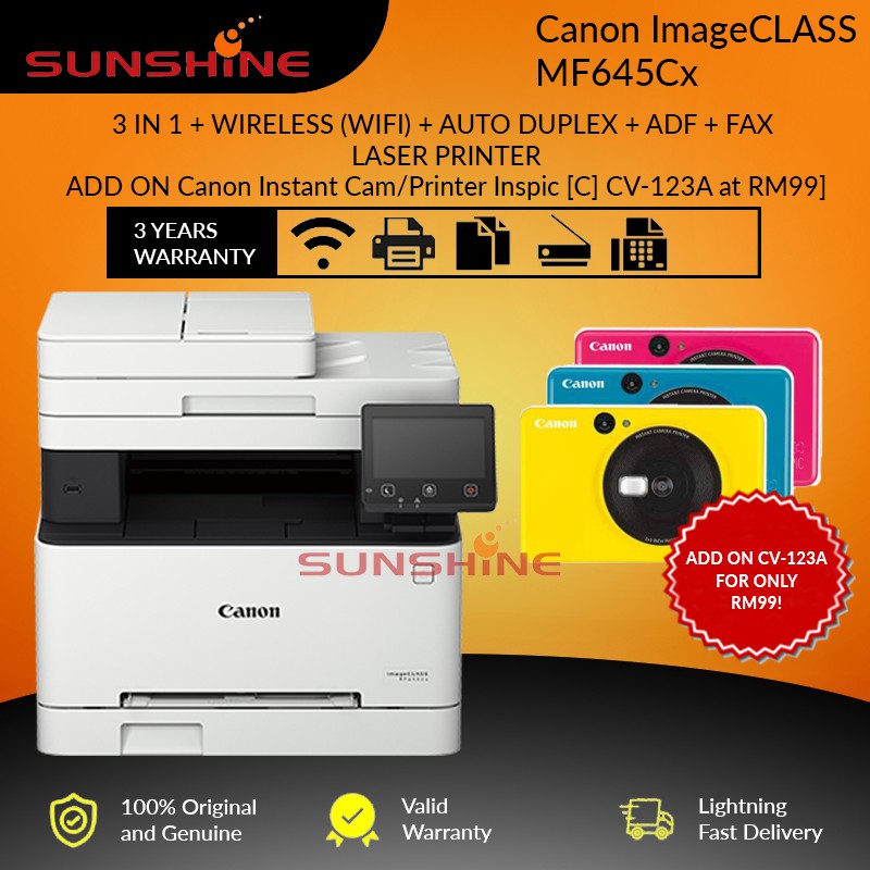 (READY STOCK) Canon MF645Cx (Fax) Color Laser Printer ( MF645) Duplex ...