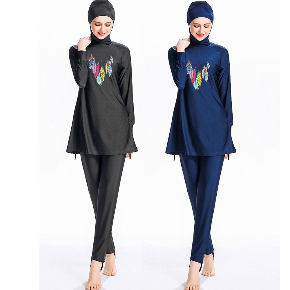 Women Burkini Muslim Hijab Swimsuit Islamic Full Coverage Swimwear ...
