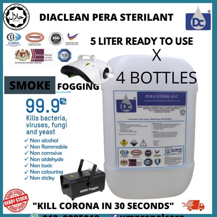 Fogging Liquid Disinfectant anti BacteRia Pertussis Diaclean ...