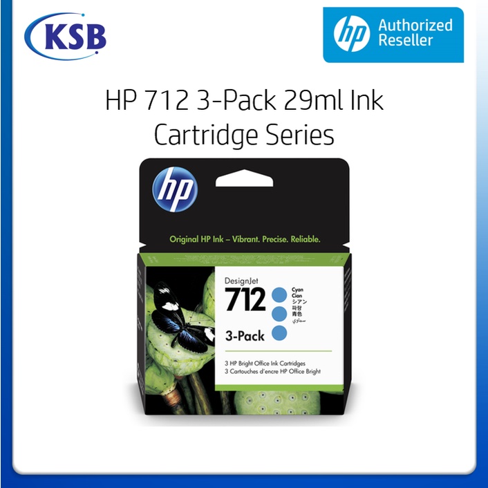 HP 712 3-Pack 29-ml Cartridge Series ( 3ED77A | 3ED78A | 3ED79A ) | Shopee Malaysia