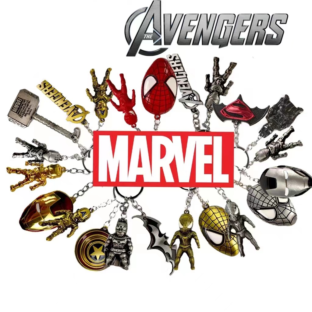 MARVEL Avengers car keychain CAPTAIN AMERICA IRON MAN SPIDERMAN BATMAN ...