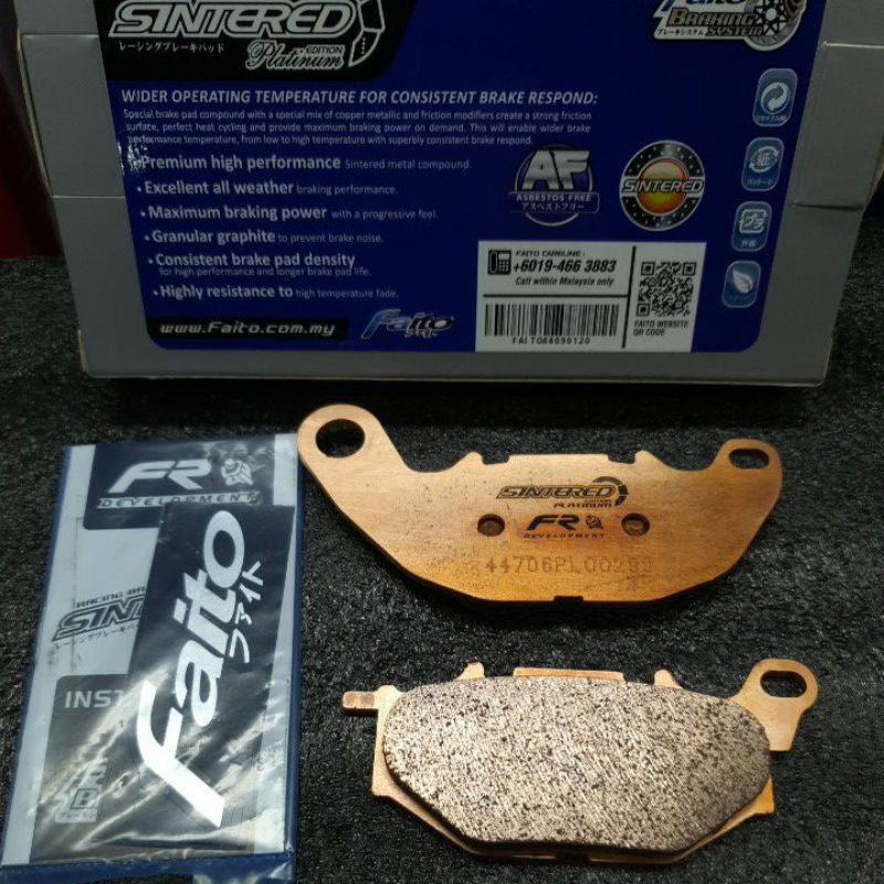 LC135 / R25 / RG110 / BELANG / NINJA250 / Y15 / SNIPER FAITO DISC PAD ...