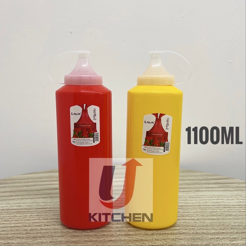 Lava 1100ml Squeeze Bottle Condiment Dispenser / Acuan Botol Roti Jala ...