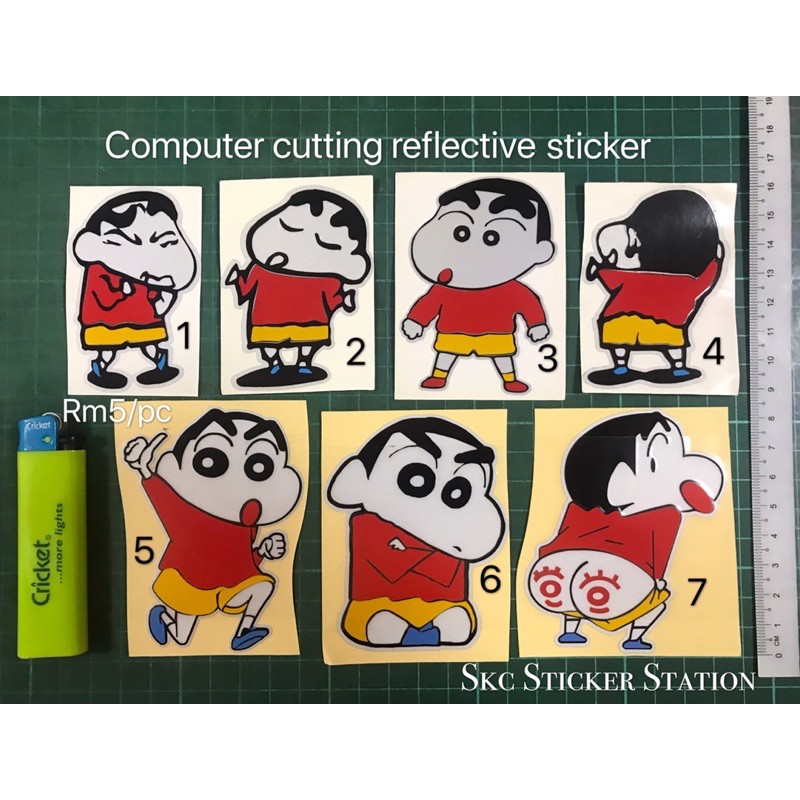 Crayon Shin Chan Sticker Cutting Overlapping Reflective #crayon # ...