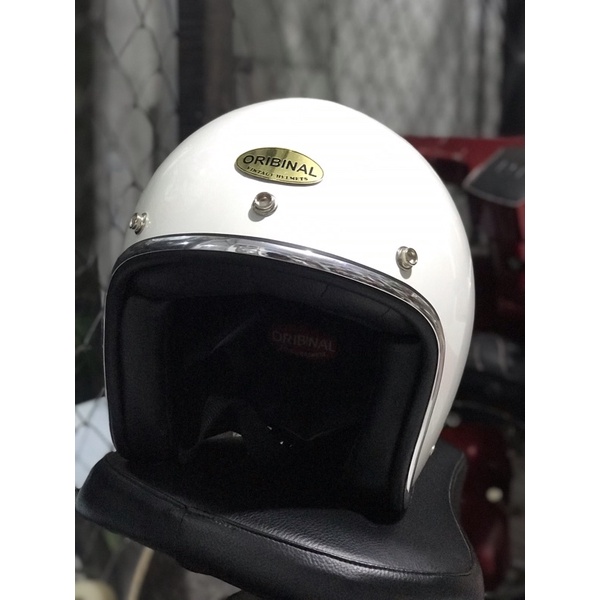 PUTIH Plain White halfface oribinal Helmet | Shopee Malaysia