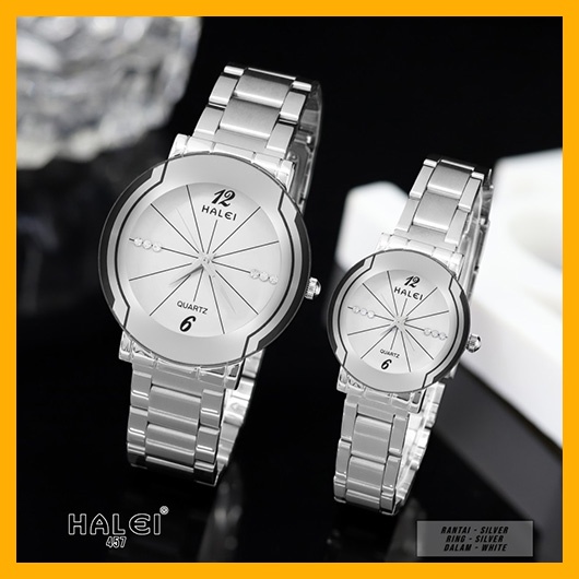 Jam tangan Lelaki Perempuan Halei AH457 Stainless steel Tahan Air ...
