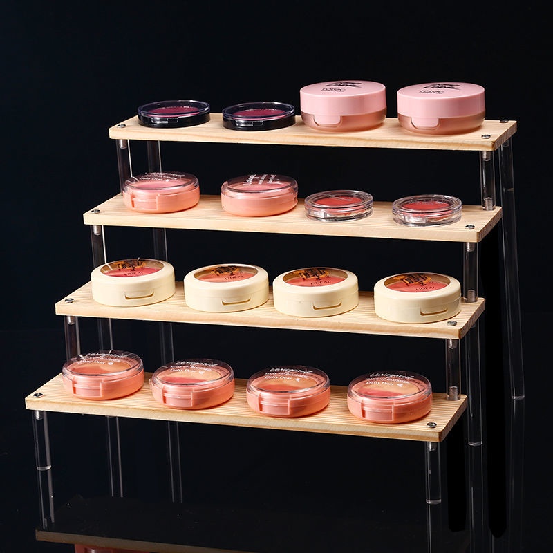 Popmart Display Acrylic Display Shelf Ladder Display Shelf Solid Wood ...
