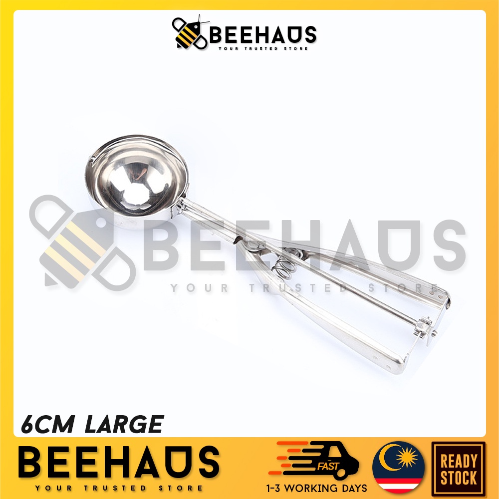 BEEHAUS Stainless Steel Ice Cream Scoop | Mash Potato Scoop Cookie ...