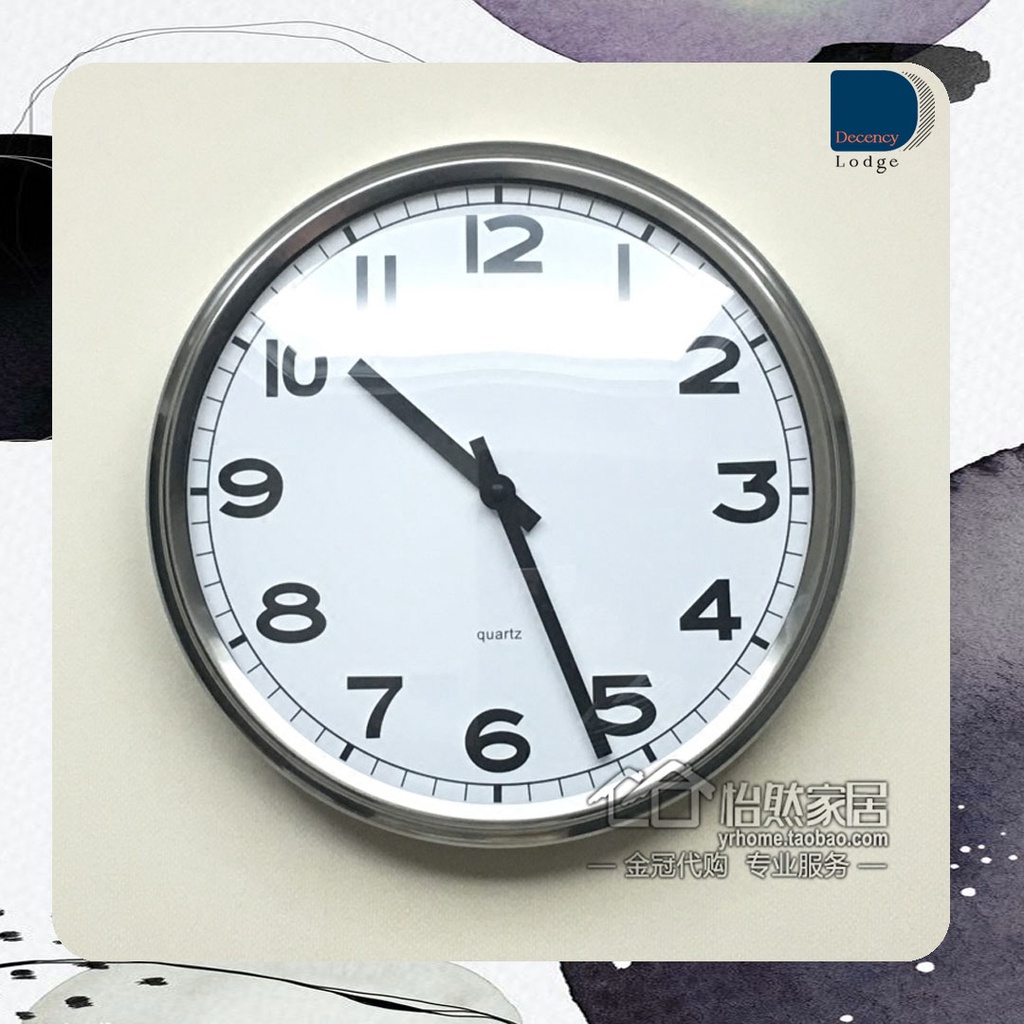 WALL CLOCK STAINLESS STEEL 32CM JAM DINDING CLOCK ANALOG CLOCK 25CM ...