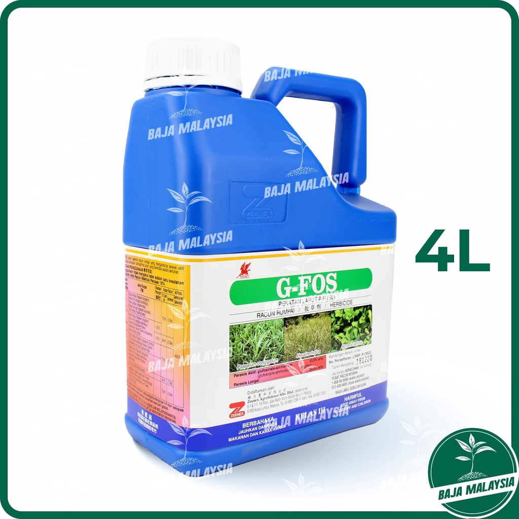 ZEENEX G-Fos 4 Liter Glufosinate-Ammonium 13.5% Herbicide (Same As ...