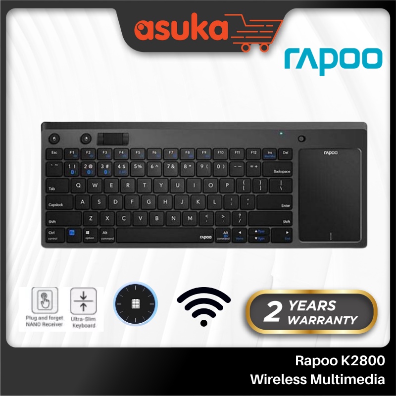 Rapoo K2800 Wireless Multimedia Keyboard with Integrated Touchpad | Shopee Malaysia