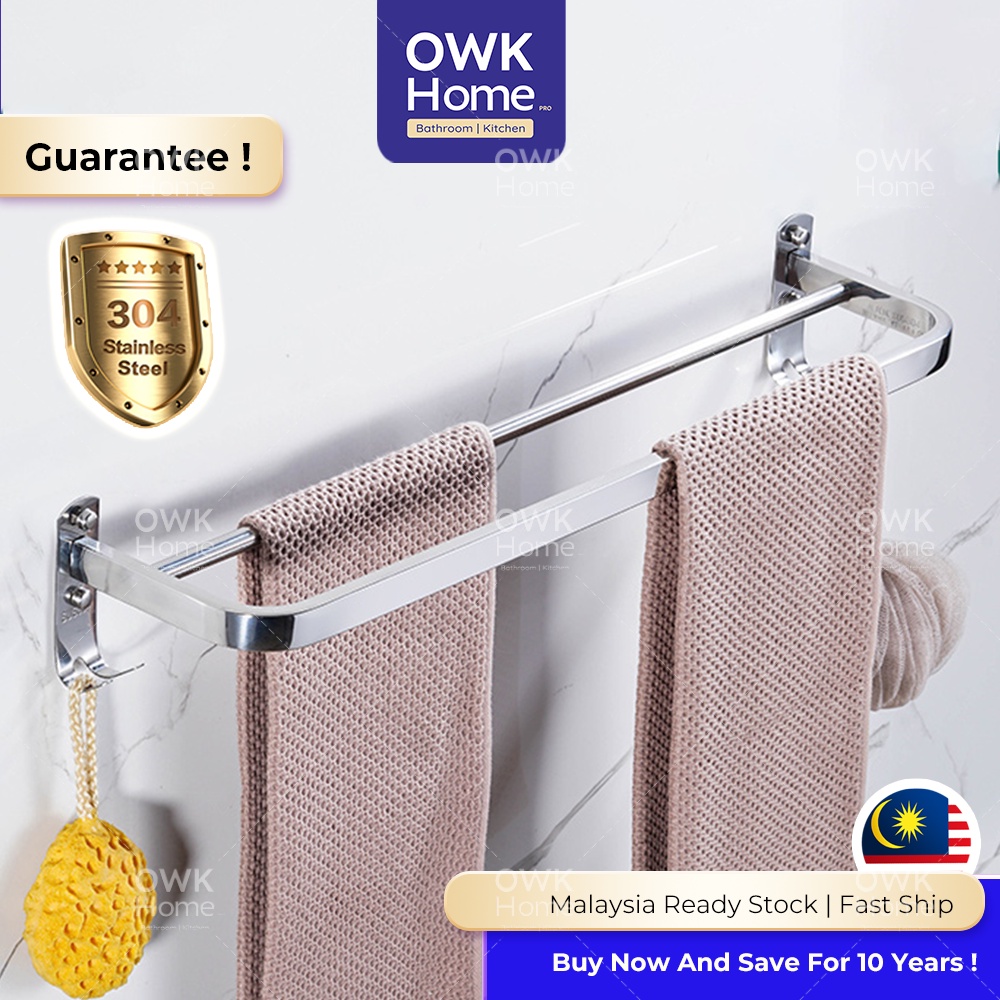 SUS 304 Stainless Steel Towel Racks | Double Towel Bar Towel Hanging ...