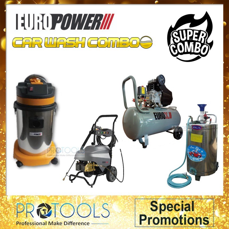 EUROX / EUROPOWER CAR WASH COMBO! ( VAC5001 VACUUM, SWT70L SNOW TANK ...
