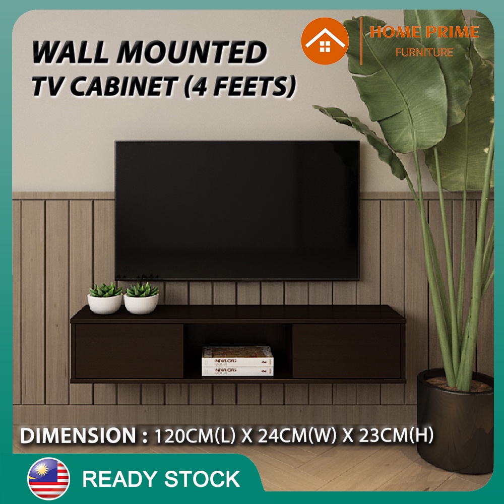 HP063 Kabinet TV Lekap di Dinding (4 Kaki) Konsol TV Dinding Kabinet TV ...