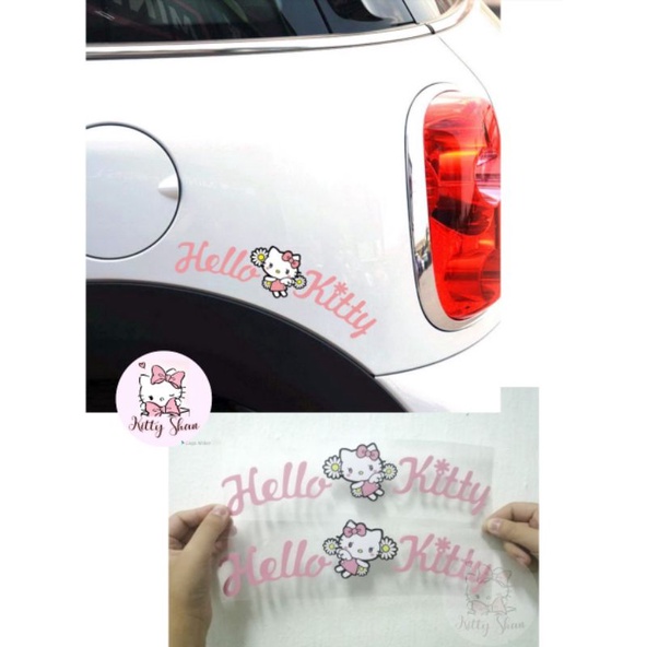2pcs/set 28cmx6cm Hello Kitty Car Sticker Rear Wheel Body Decals Vinyl ...