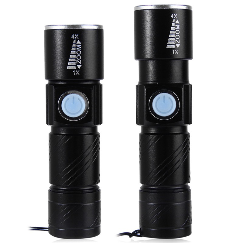 Rechargeable USB CREE Q5 LED Light Flashlight Mini Torch Zoom Lamp ...