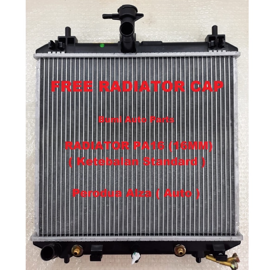 FREE CAP - Radiator Perodua Alza Auto Tangki Air Kereta Ketebalan PA16 ...